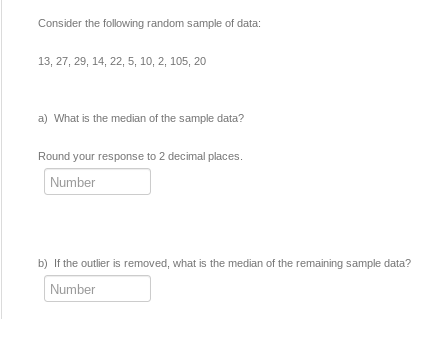 Solved Consider the following random sample of data: | Chegg.com