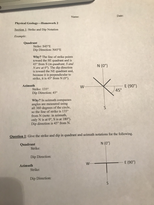 Solved Name: Date: Physical Geology-Homework 2 Section 1: | Chegg.com