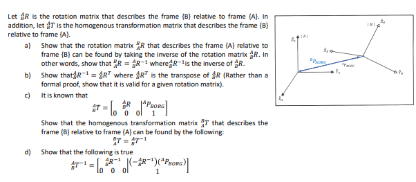 Solved BAR is the rotation matrix that describes the frame | Chegg.com