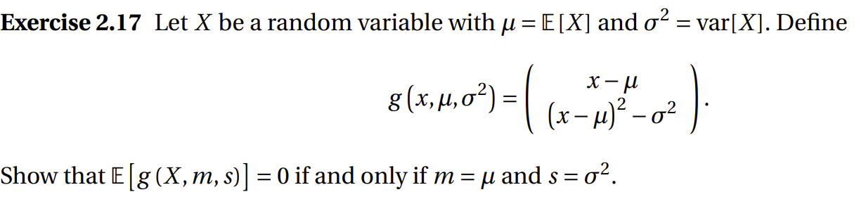 Solved Exercise 2.17 Let X be a random variable with μ=E[X] | Chegg.com