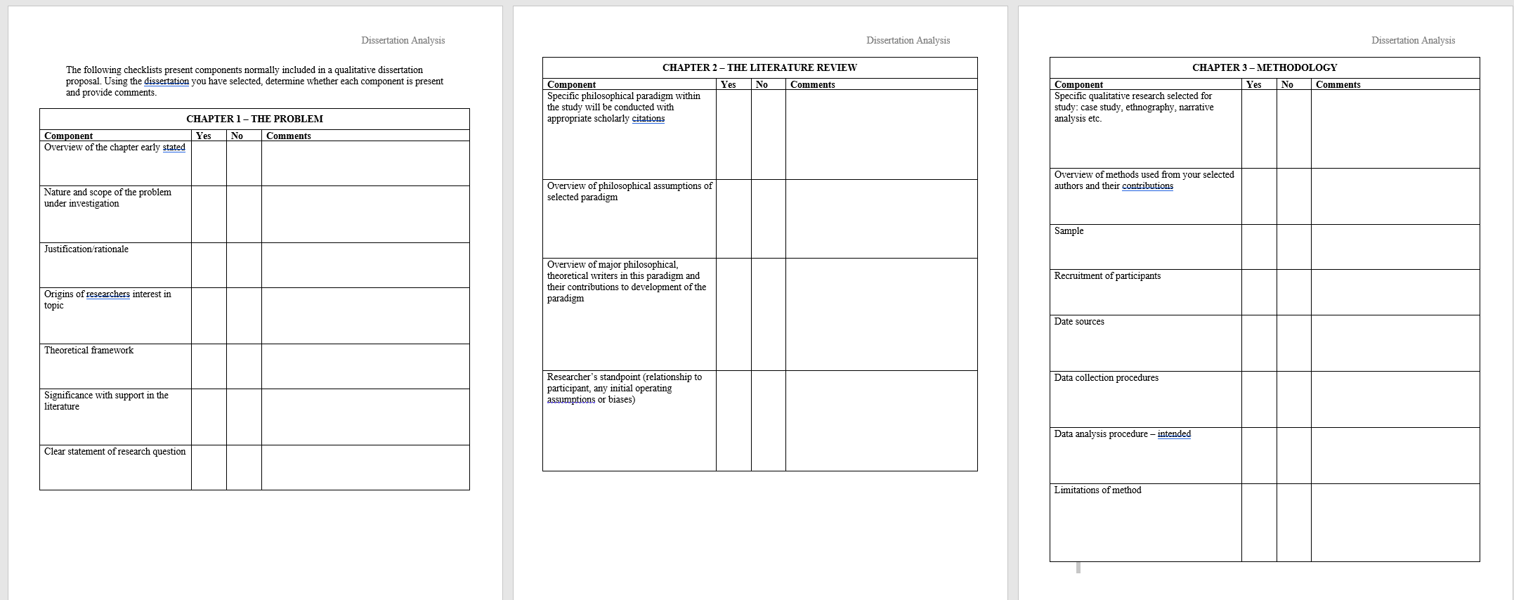 Assignment Qualitative Dissertation Analysisfor The