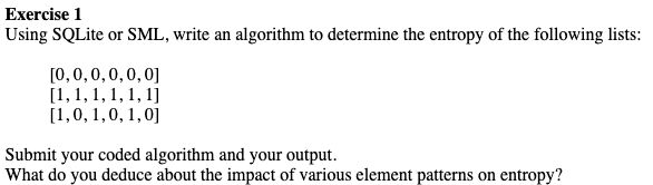 Solved Exercise 1 Using Sqlite Or Sml Write An Algorithm To 