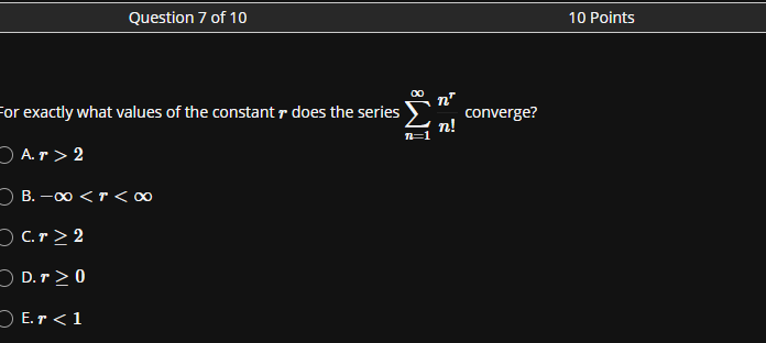 Solved for exactly what values of the constant r does the | Chegg.com