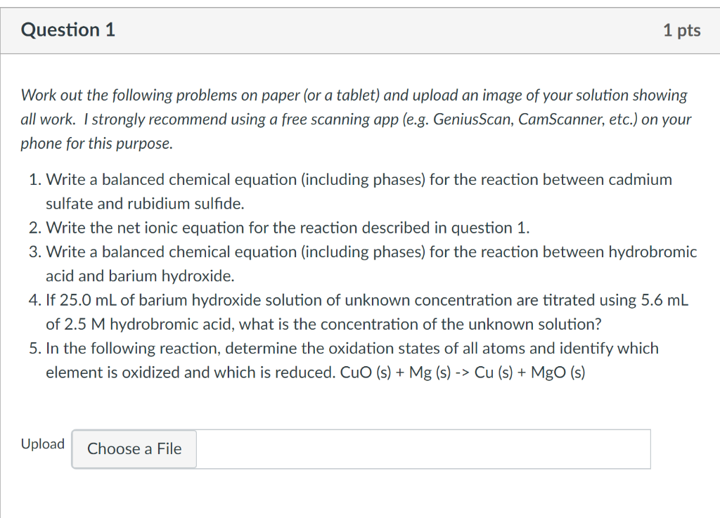 Solved Work out the following problems on paper (or a | Chegg.com