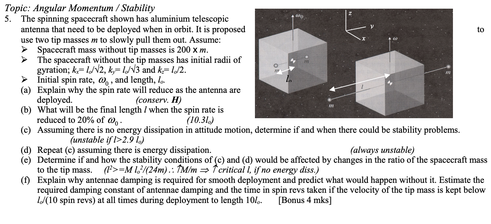 Topic: Angular Momentum / Stability The spinning | Chegg.com