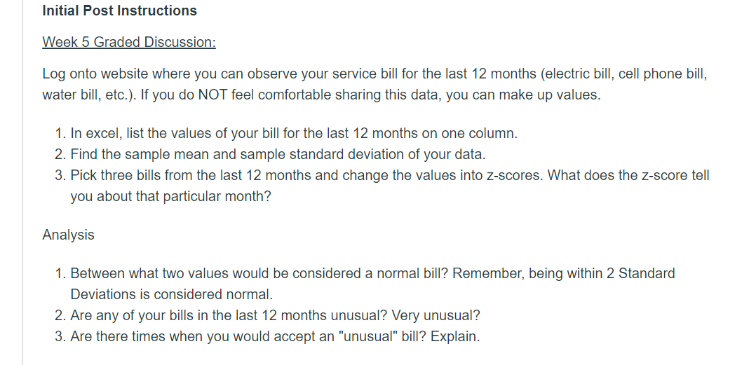 Solved Initial Post Instructions Week 5 Graded Discussion: | Chegg.com