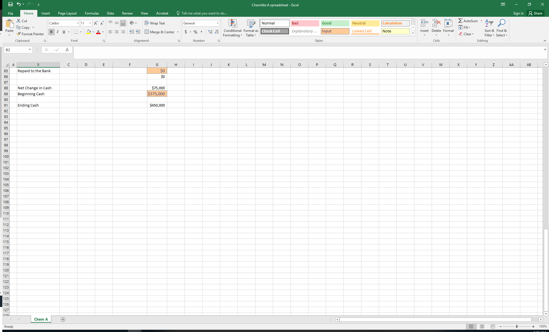 日の・Cン = Chemilite A spreadsheet - Excel Home Insert | Chegg.com