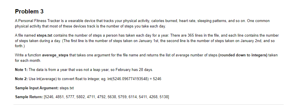 Solved A Personal Fitness Tracker is a wearable device that | Chegg.com