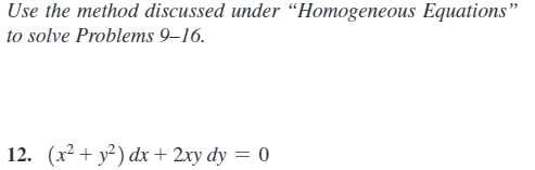Solved Use the method discussed under “Homogeneous | Chegg.com