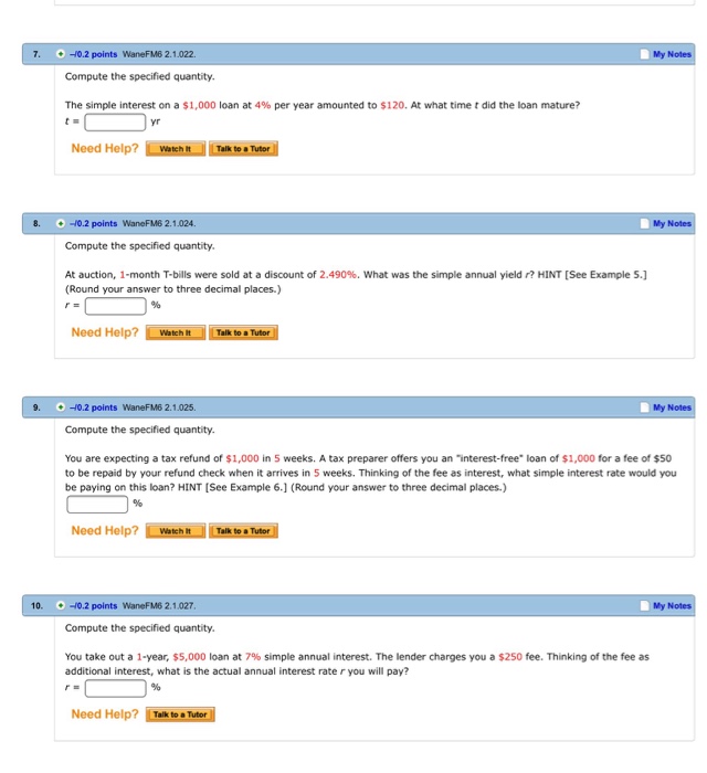 Solved Please help answer all questions 2-10 I would greatly | Chegg.com