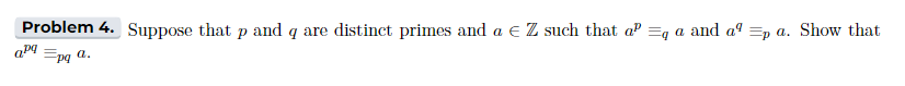 Solved Problem 4. Suppose that p and q are distinct primes | Chegg.com
