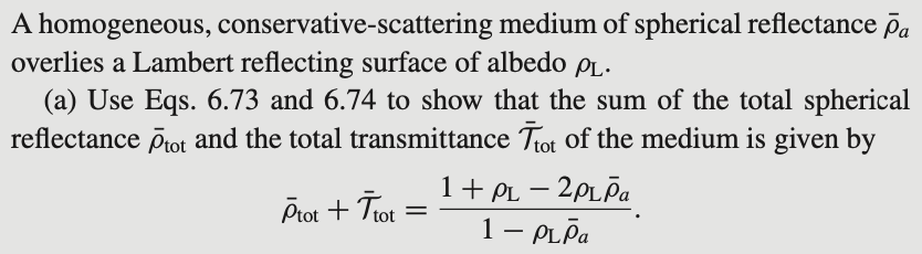 Solved A homogeneous, conservative-scattering medium of | Chegg.com
