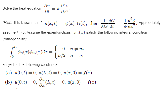 Solved Solve the heat equation PDE: Solve the heat equation | Chegg.com
