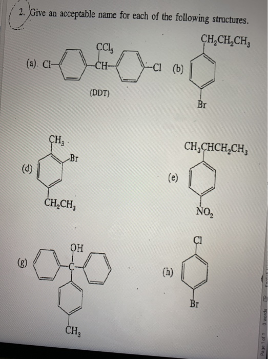Solved acceptable name for each of the following structures. | Chegg.com