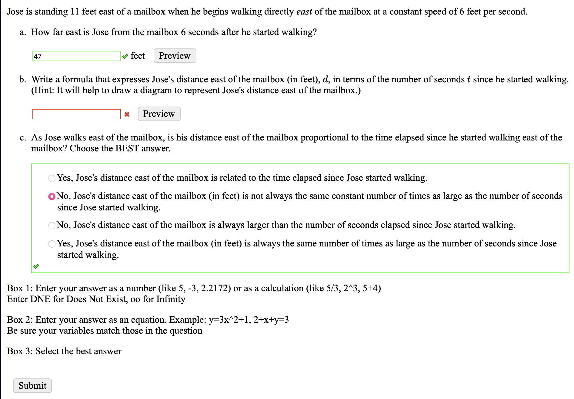Solved Jose is standing 11 feet east of a mailbox when he | Chegg.com