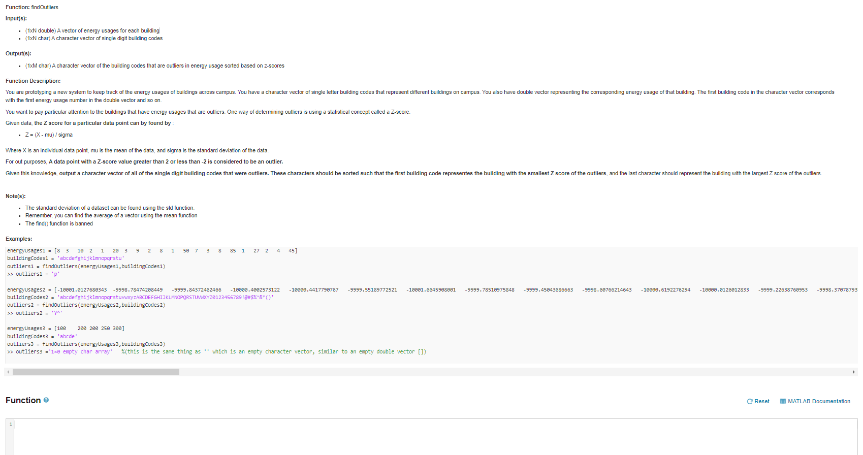 Solved Input(s): - (1xN double) A vector of energy usages | Chegg.com
