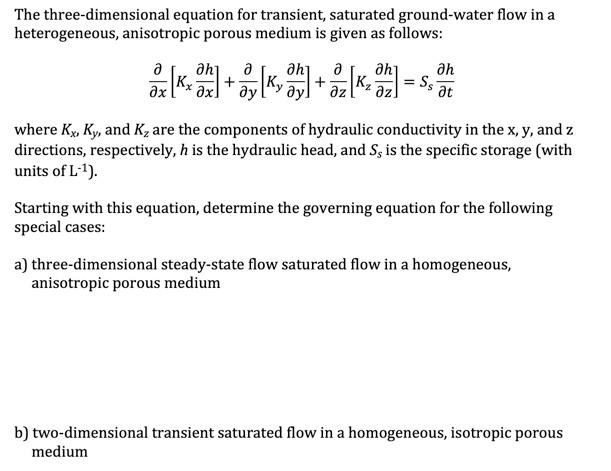 Solved The three-dimensional equation for transient, | Chegg.com