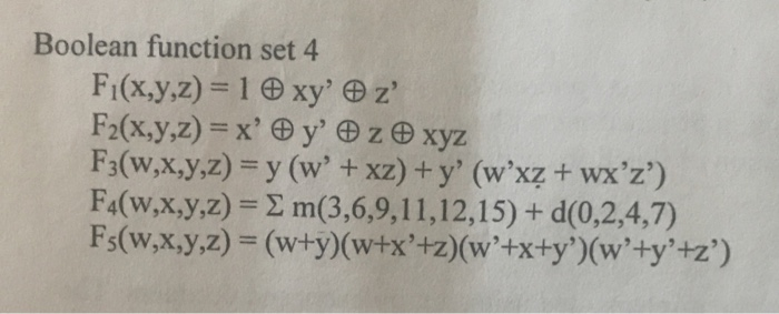Solved Design description Five Boolean functions are to be | Chegg.com