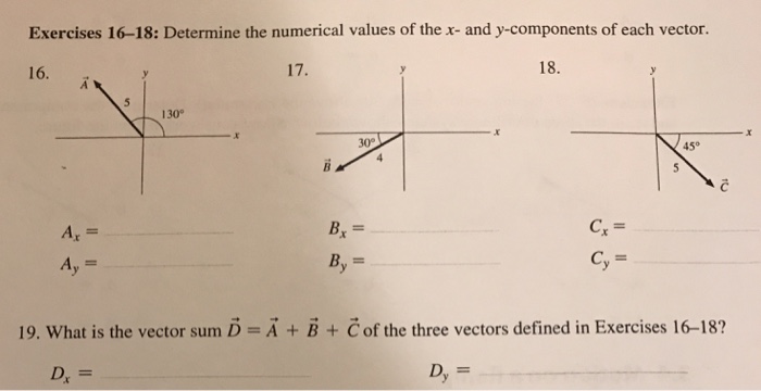 Solved Exercises 16-18: Determine the numerical values of | Chegg.com