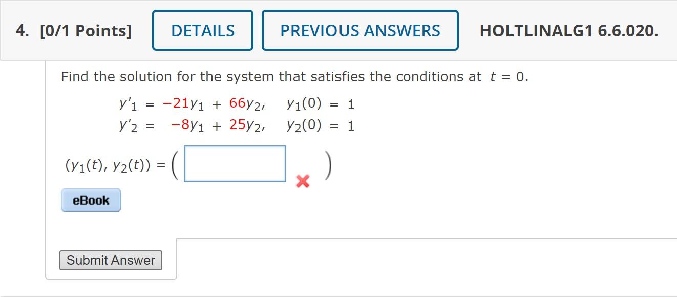 Solved 4. [0/1 Points] DETAILS PREVIOUS ANSWERS HOLTLINALG1 | Chegg.com