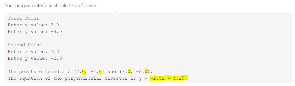 Solved C Programming Program on a Perpendicular Bisector | Chegg.com