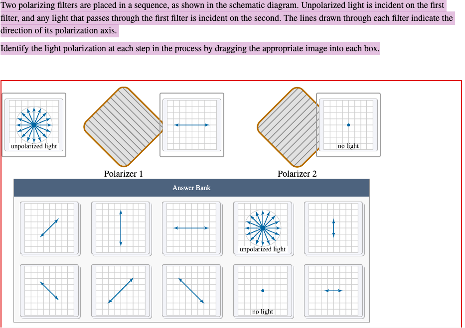 Solved Two polarizing filters are placed in a sequence, as | Chegg.com