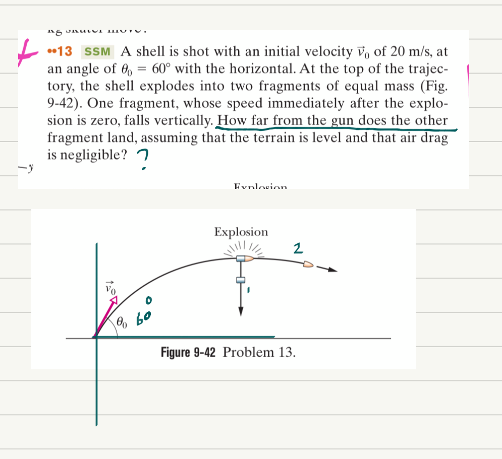 Solved 15 014 VI IU vv. •13 SSM A shell is shot with an | Chegg.com