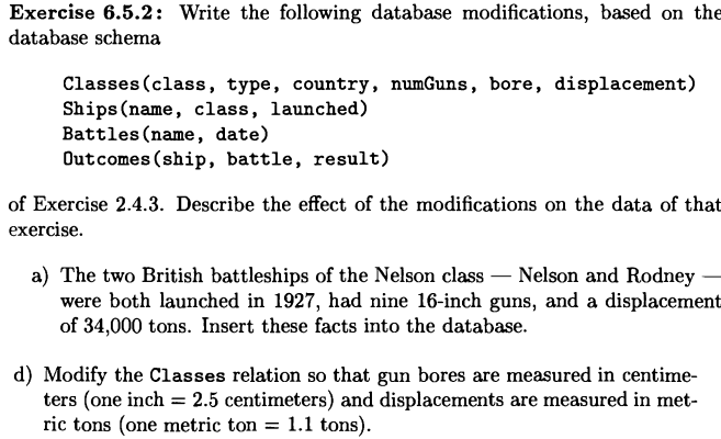 Solved Exercise 6.5.2: Write the following database | Chegg.com