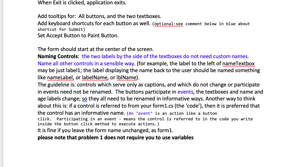Solved 1. Form has: a Paint button, Two Textboxes, Four | Chegg.com