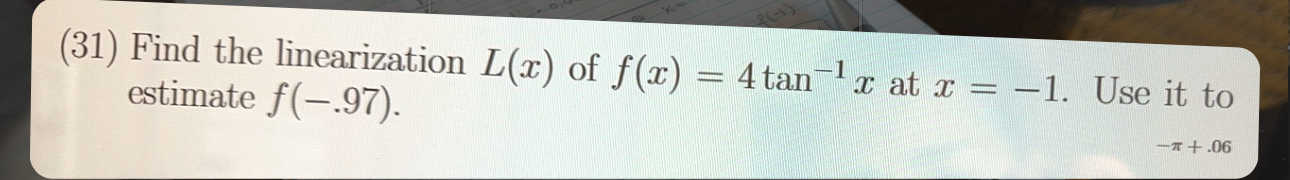 Solved (31) ﻿Find the linearization | Chegg.com