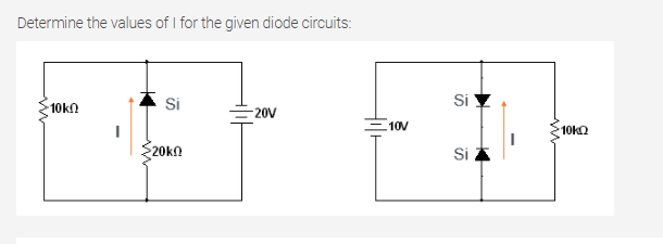 Solved Determine the values of I for the given diode | Chegg.com