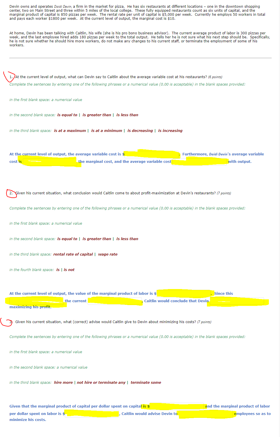 Solved Please fill in the blank areas (highlighted areas | Chegg.com