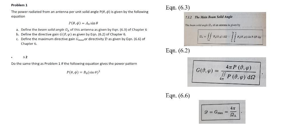 Solved The power radiated from an antenna per unit solid | Chegg.com