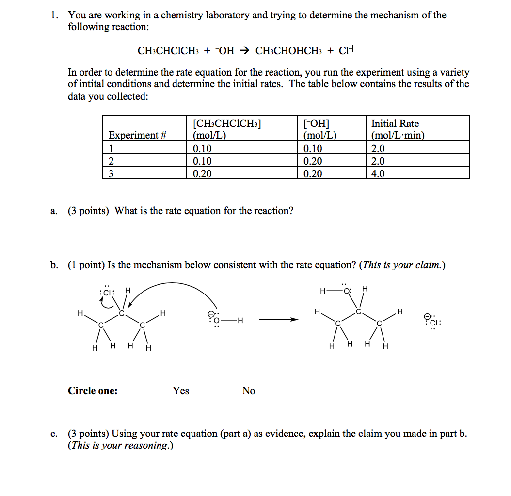 Solved 1. You are working in a chemistry laboratory and | Chegg.com