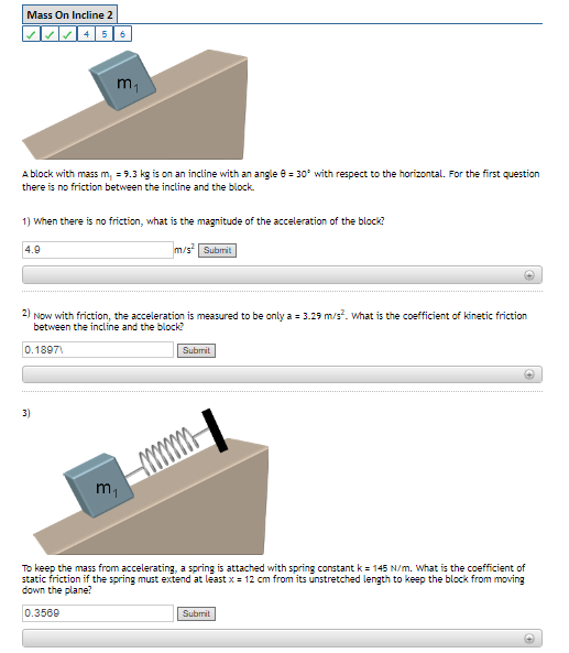 Solved A block with mass m1=9.3 kg is on an incline with an | Chegg.com