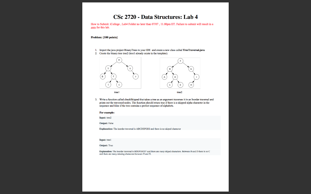 Solved BinaryTree.java: Ready Today at 5:27 PM 2 | Chegg.com