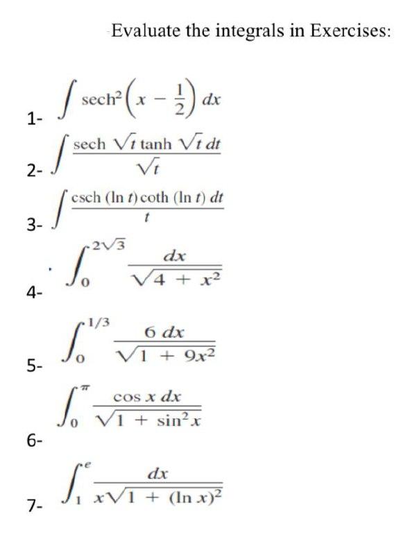 Solved Evaluate the integrals in Exercises: I sech (x - 2) | Chegg.com