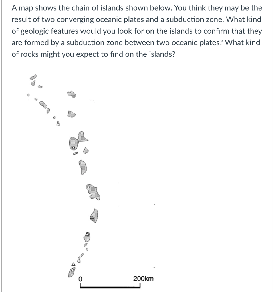 Solved A map shows the chain of islands shown below. You | Chegg.com