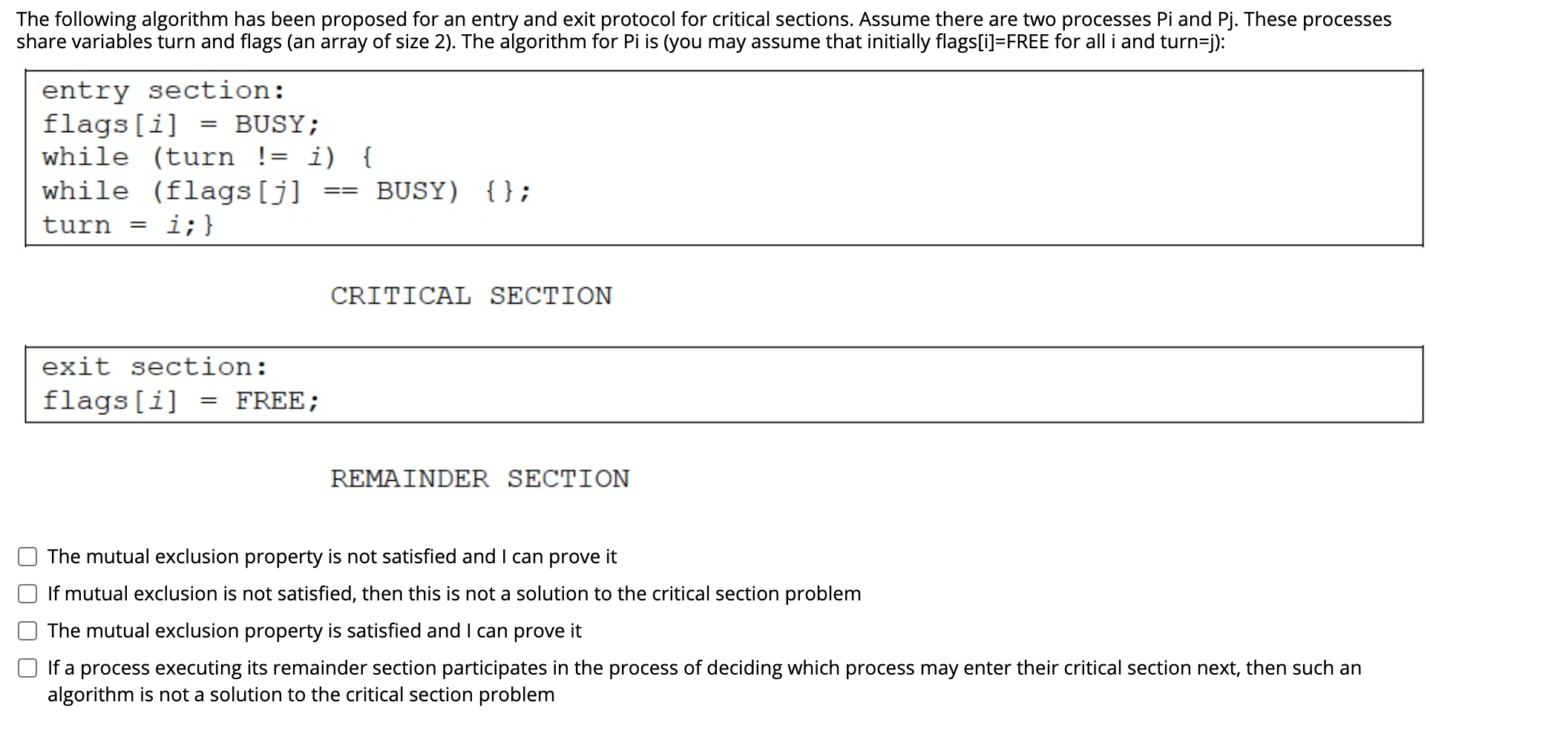 Solved The following algorithm has been proposed for an | Chegg.com
