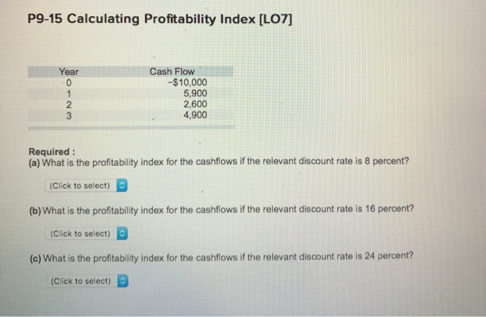 Solved Calculating Profitability Index [LO7] (a) What is | Chegg.com