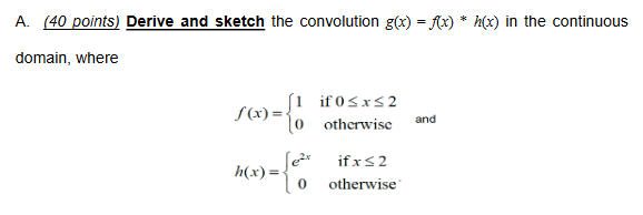 Solved A. (40 points) Derive and sketch the convolution | Chegg.com