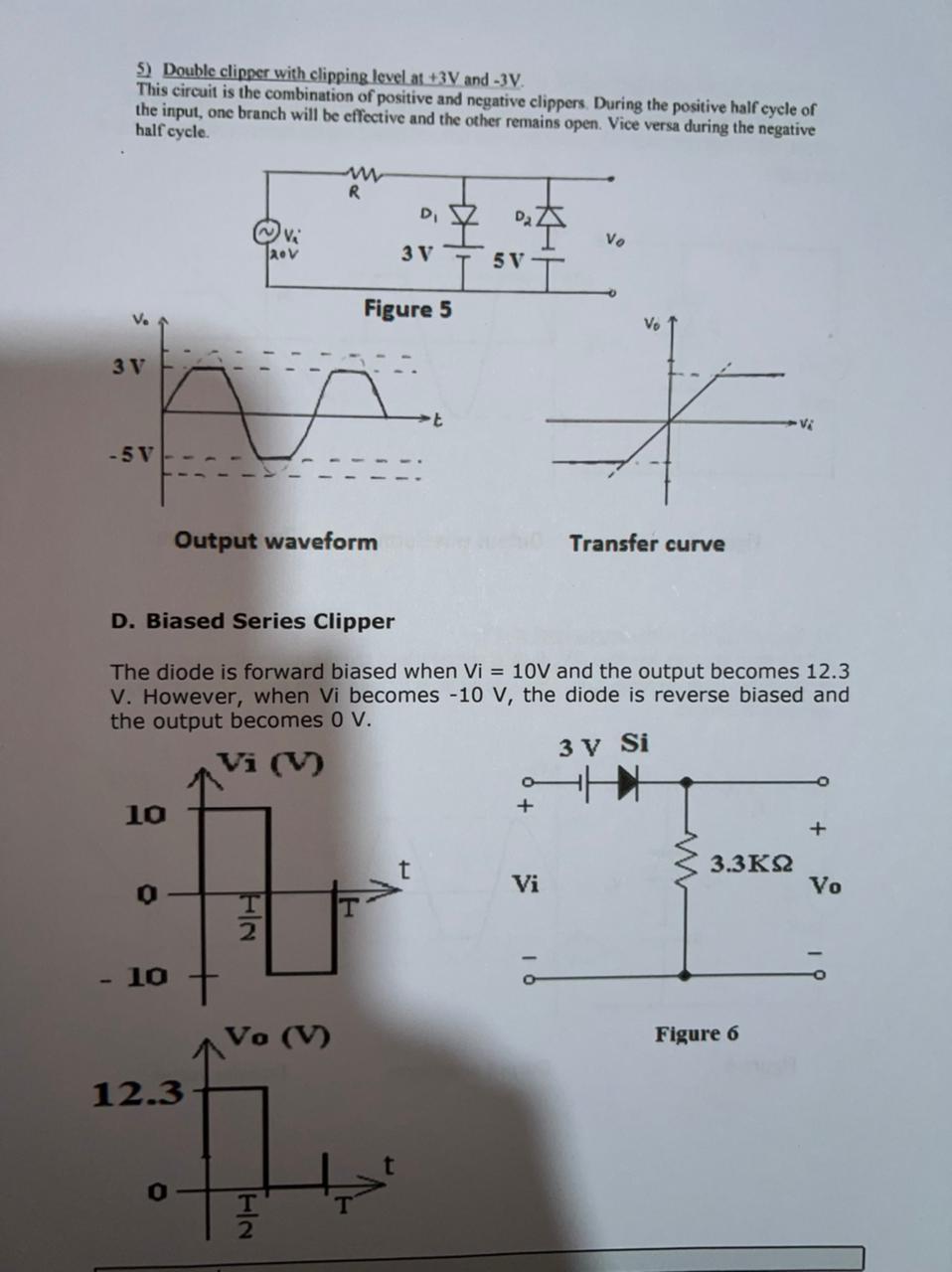 Solved 5) Double clipper with clipping level at +3V and -3V. | Chegg.com