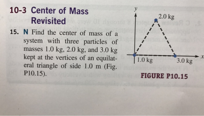 Solved Find the center of mass of a system with three | Chegg.com