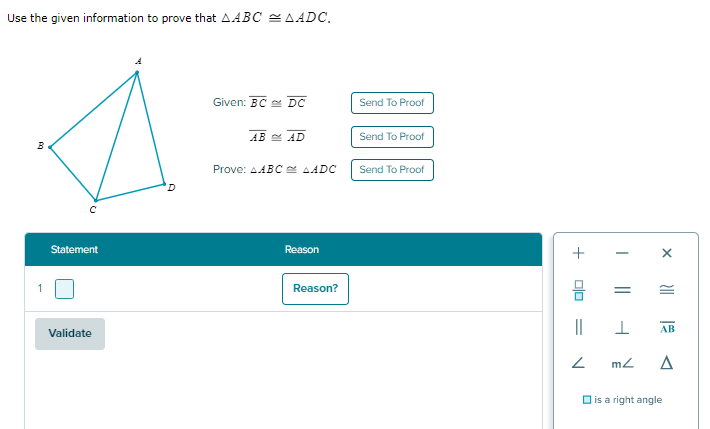 Solved Use the given information to prove that AABC 2 AADC. | Chegg.com