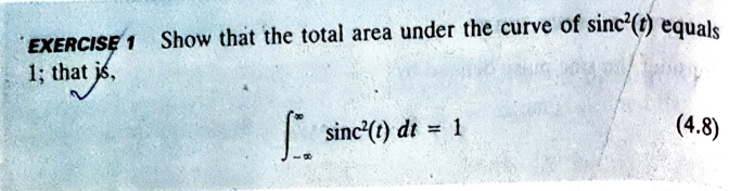 Solved EXERCISE 1 Show that the total area under the curve | Chegg.com