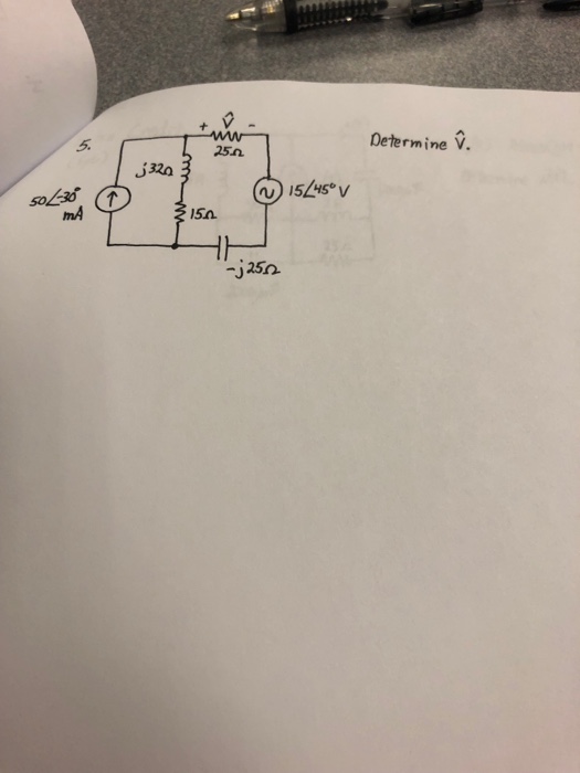 Solved Determine V. 25? i5n -j250 | Chegg.com