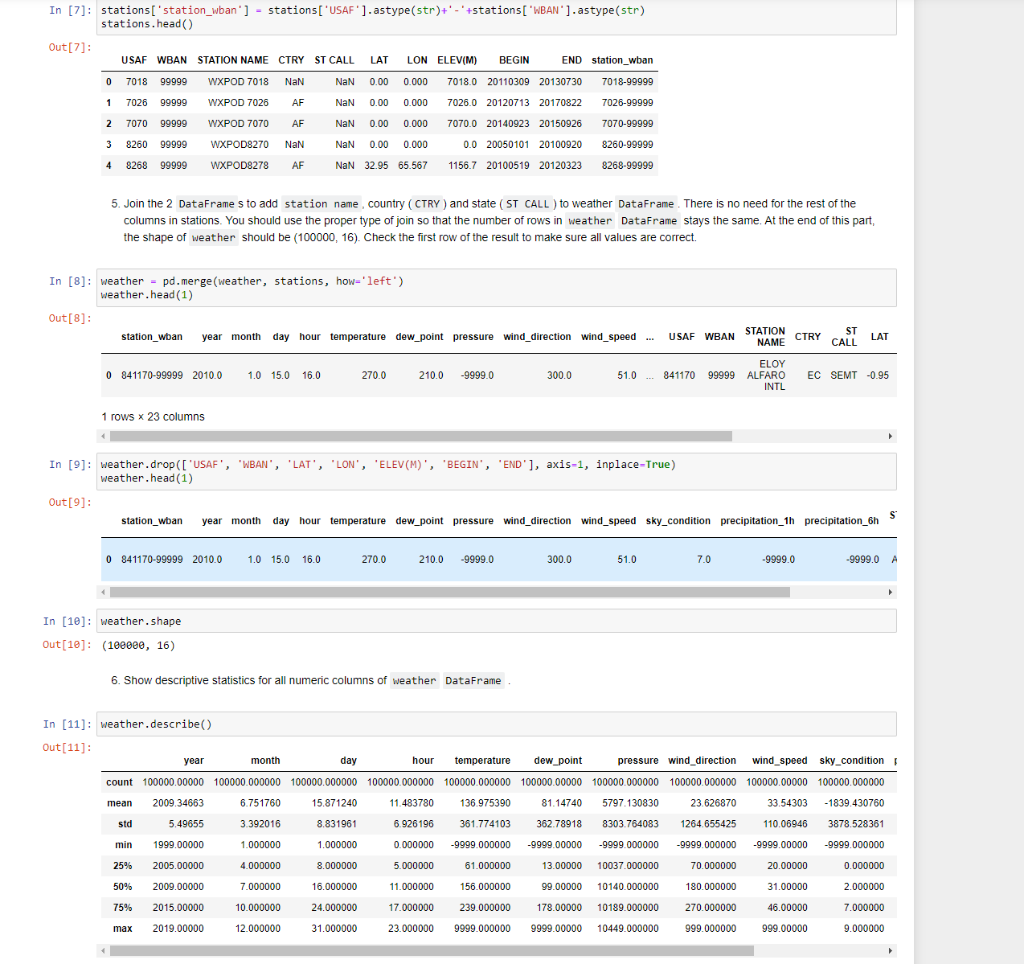 In this HW you will work with the weather dataset. | Chegg.com