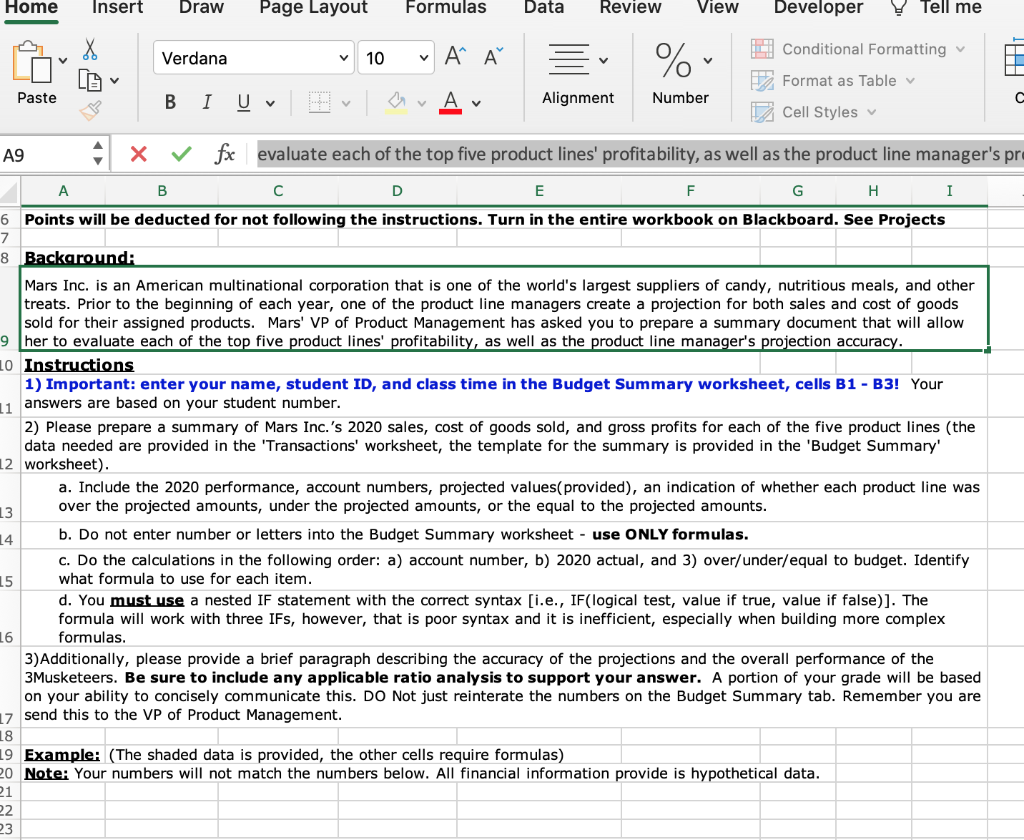 Home Insert Draw Page Layout Formulas Data Review | Chegg.com