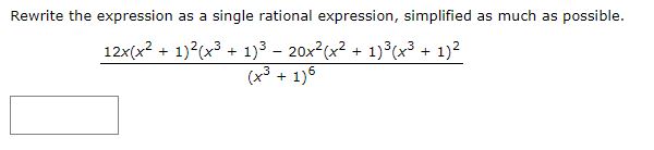 Solved Rewrite the expression as a single rational | Chegg.com