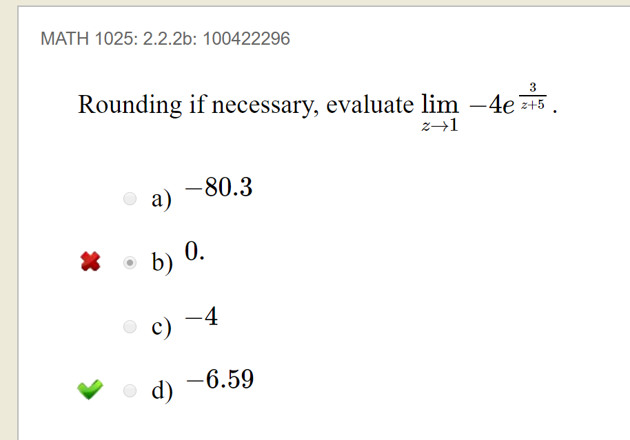 Solved MATH 1025: 2.2.2b: 100422296 Rounding if necessary, | Chegg.com